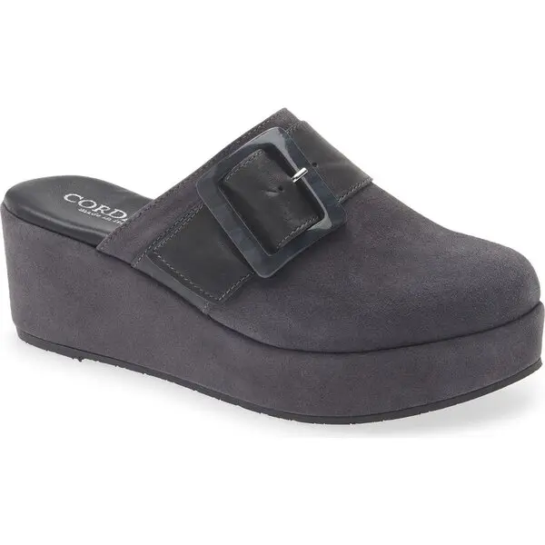 Cordani Camryn Buckle Platform Clog - Grigio Suede