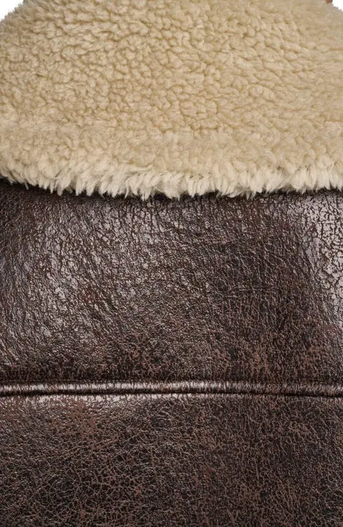 Andrew Marc Ellery Faux Leather & Faux Shearling Aviator Jacket