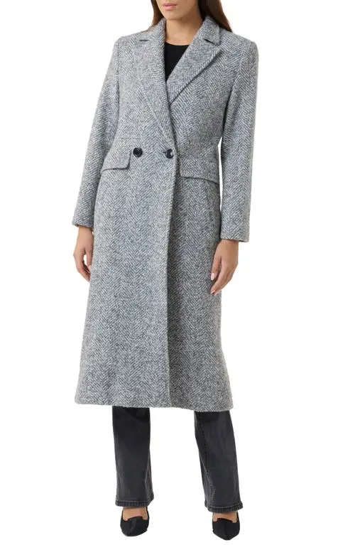 Sofia Cashmere Herringbone Wool & Suri Alpaca Blend Coat