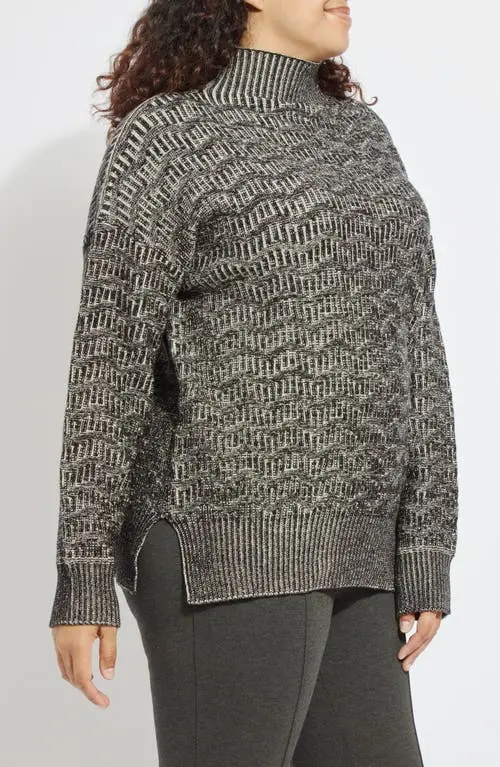 Lyssé Scarlet Textured Mock Neck Sweater