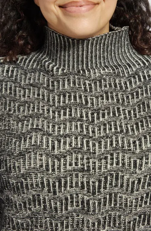 Lyssé Scarlet Textured Mock Neck Sweater
