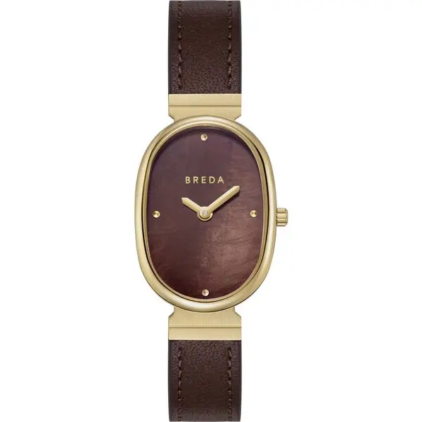 BREDA Jane Leather Strap Watch - Gold/brown