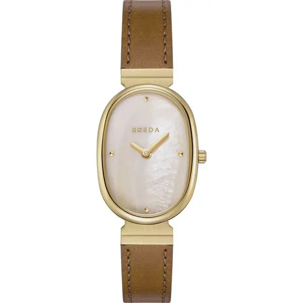 BREDA Jane Leather Strap Watch - Gold/tan