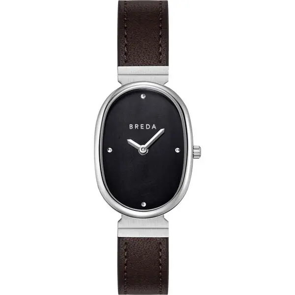 BREDA Jane Leather Strap Watch - Silver/brown