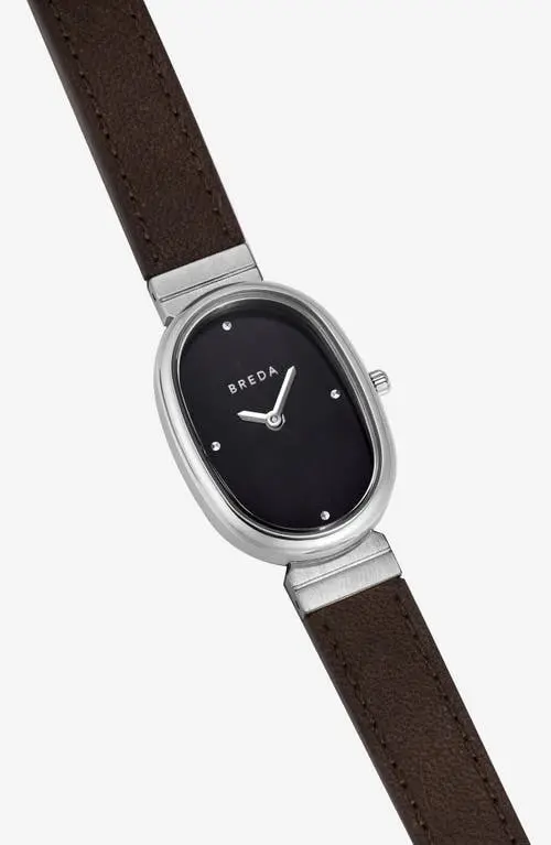 BREDA Jane Leather Strap Watch - Silver/brown