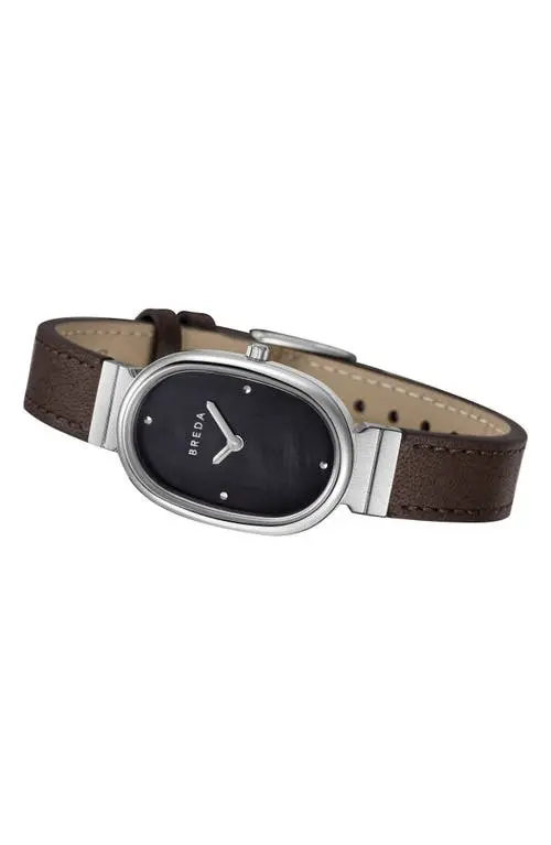 BREDA Jane Leather Strap Watch - Silver/brown