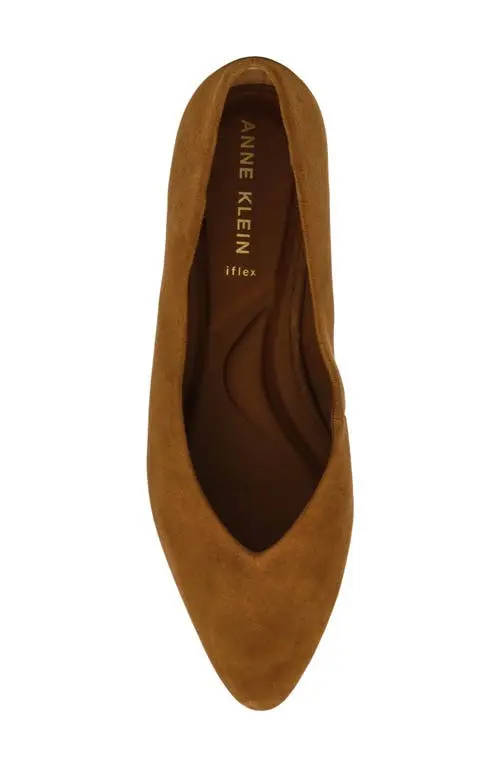 Anne Klein Dakota Skimmer Flat - Chestnut Suede