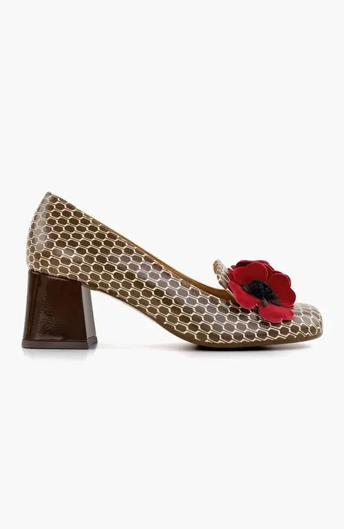 Chie Mihara Mukai49 Geometric Print Mixed-material Leather Shoes