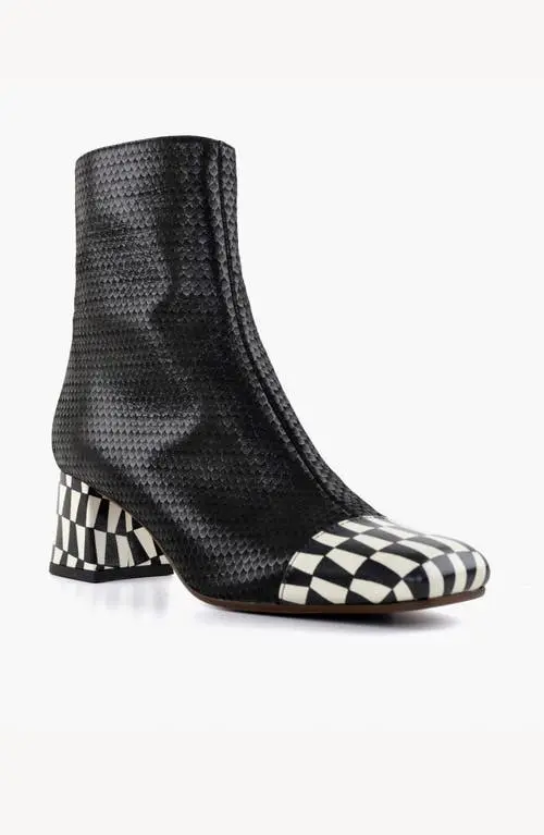 Chie Mihara Volkiria49 Plaid Print Leather Ankle Boots