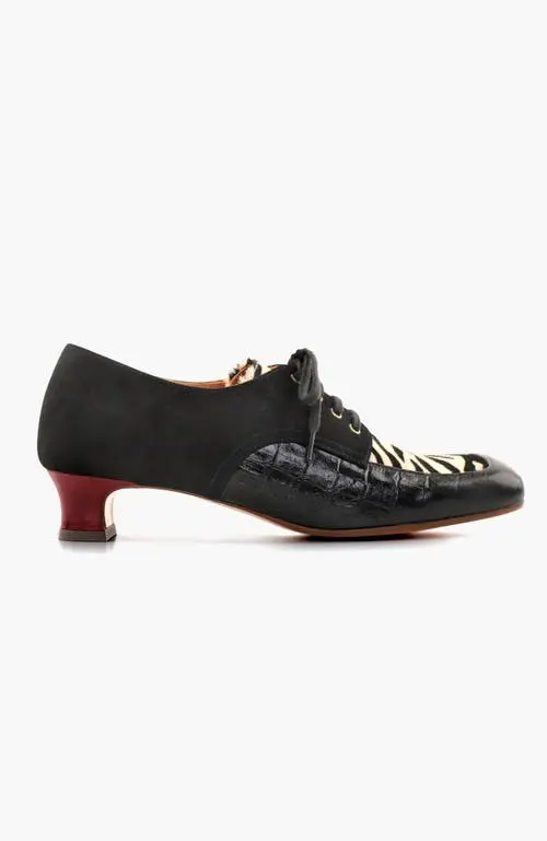 Chie Mihara Izmaya Mixed-texture Leather Lace-up Shoes