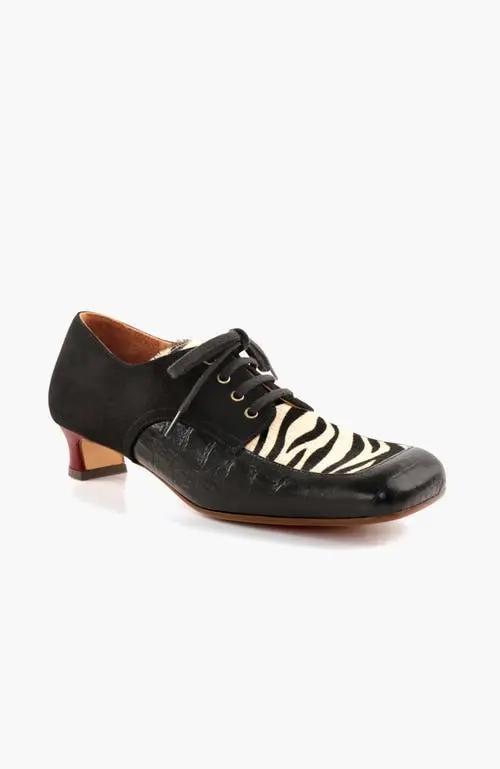 Chie Mihara Izmaya Mixed-texture Leather Lace-up Shoes