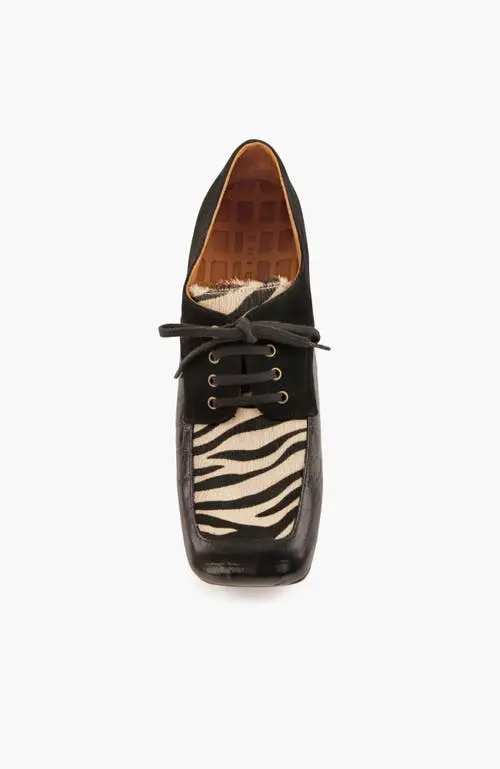 Chie Mihara Izmaya Mixed-texture Leather Lace-up Shoes