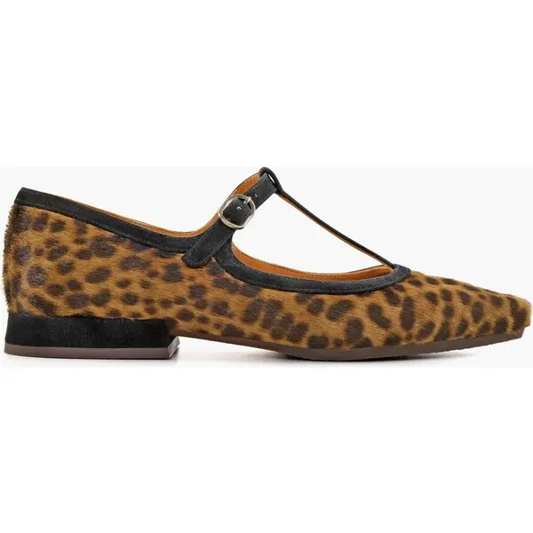 Chie Mihara Gatui Leopard Print Suede Buckle Pump