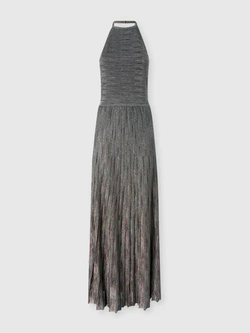 Missoni Long Viscose Lamé Dress With Open Back - Beige