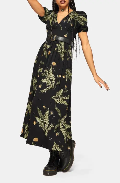 DISTURBIA Cimora Puff Sleeve Maxi Dress