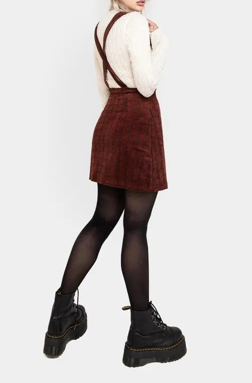 DISTURBIA Terracotta Mini Pinafore Skirt