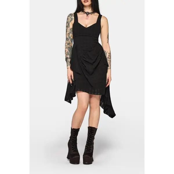DISTURBIA Vivienne Checked Ruched Mini Dress