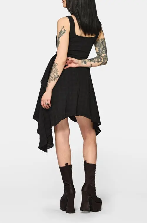 DISTURBIA Vivienne Checked Ruched Mini Dress