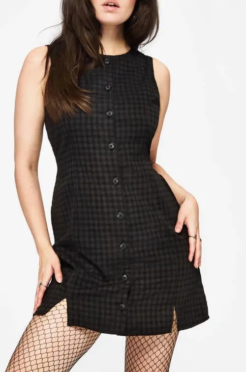 DISTURBIA Ziggy Button Up Mini Dress