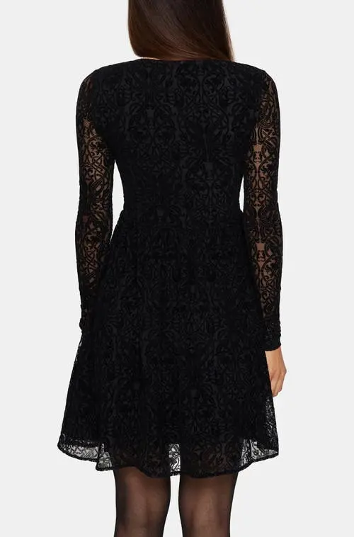 DISTURBIA Disrupt Flocked Mesh Mini Dress