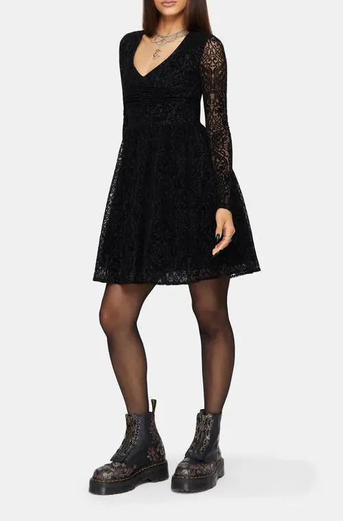 DISTURBIA Disrupt Flocked Mesh Mini Dress