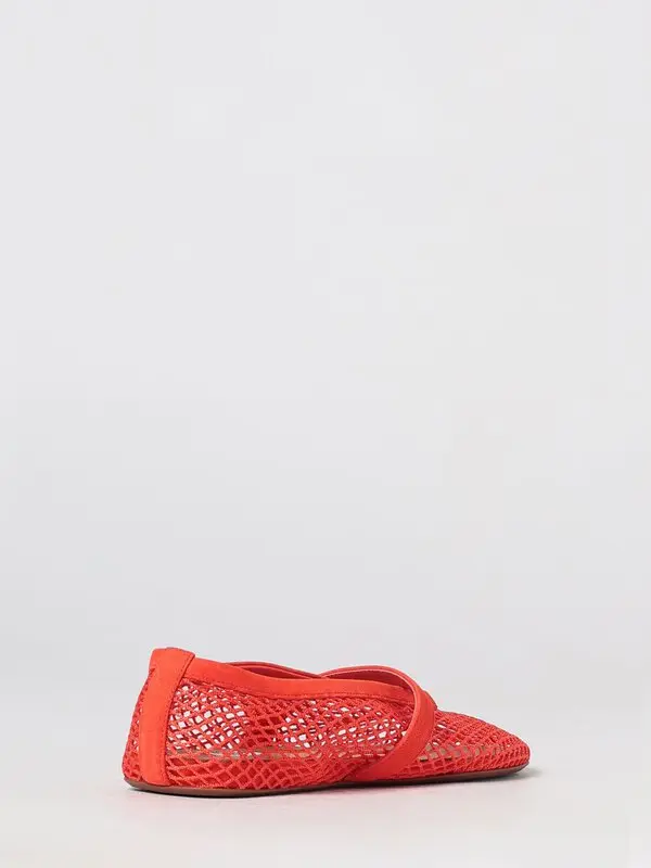 Alaïa Mary Jane Ballet Flats In Mesh Nylon With Adjustable Strap - Orange