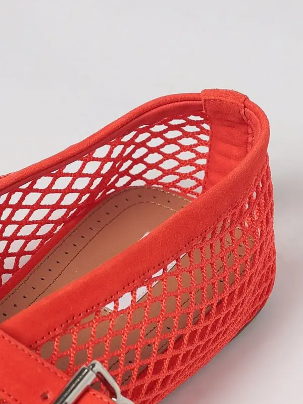 Alaïa Mary Jane Ballet Flats In Mesh Nylon With Adjustable Strap - Orange