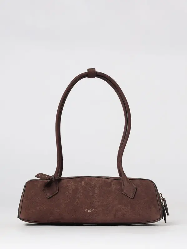 Alaïa Medium Le Teckel Calfskin Leather And Nubuck Shoulder Bag - Cocoa