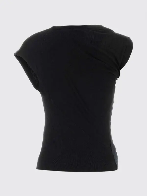 VIVIENNE WESTWOOD Asymmetric Orb Logo Slim Fit Top In Organic Cotton - Black