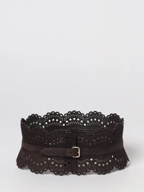 Alaïa Perforated Nubuck Leather Bustier Belt