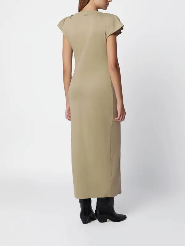Isabel Marant Étoile Nadela Draped Cotton Midi Sheath Dress With Side Slit