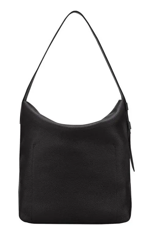 Longchamp Le Cadence Leather Shoulder Bag - Black
