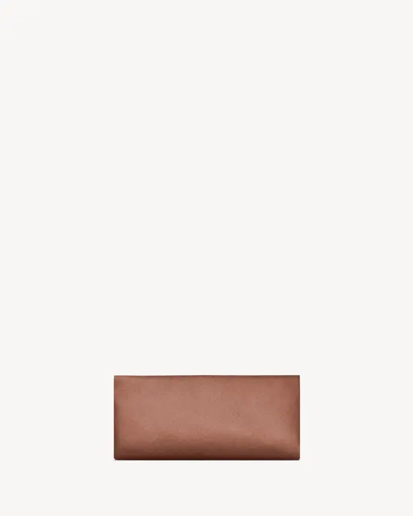 Saint Laurent Evening Soft Clutch In Satin In Pink - Antic Pink
