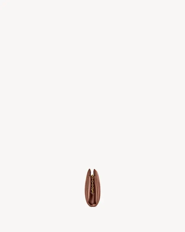 Saint Laurent Evening Soft Clutch In Satin In Pink - Antic Pink