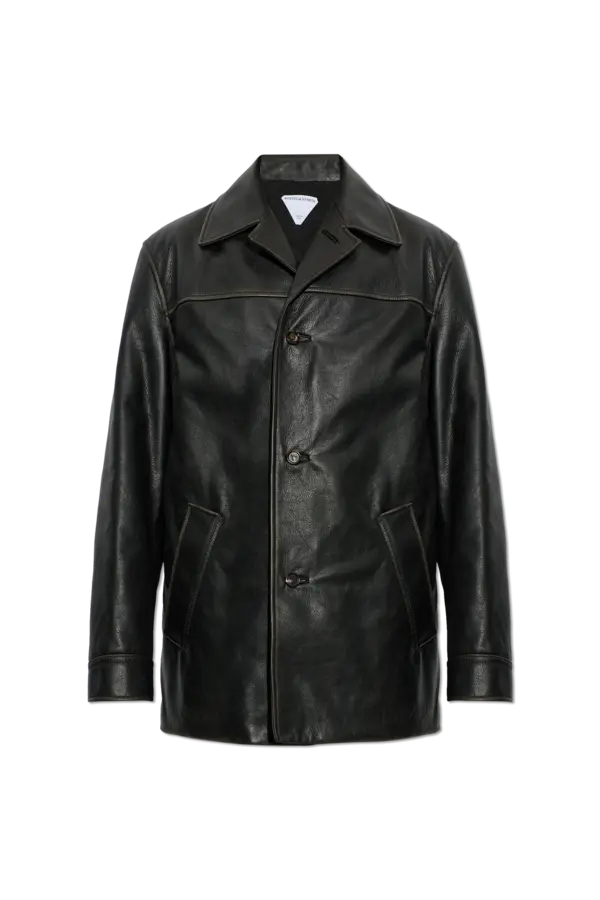 Bottega Veneta Vintage-effect Leather Jacket By - Black