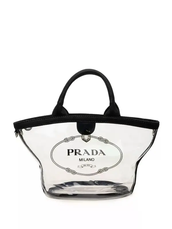 Prada 2013-2026 Pvc Canapa Logo Tote Satchel