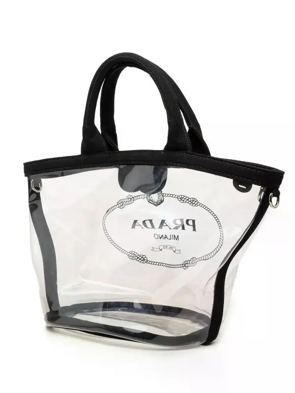 Prada 2013-2026 Pvc Canapa Logo Tote Satchel
