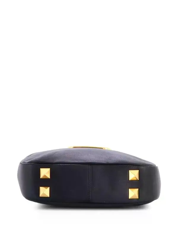 Valentino Garavani Stud Sign Zip Leather Hobo Bag - Black