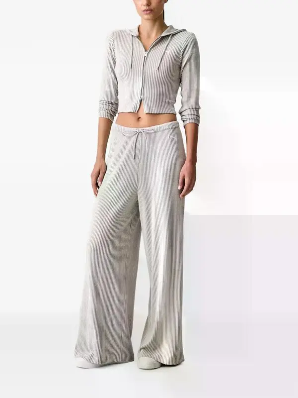 PUMA Ribbed-knit Track Pants - Grey