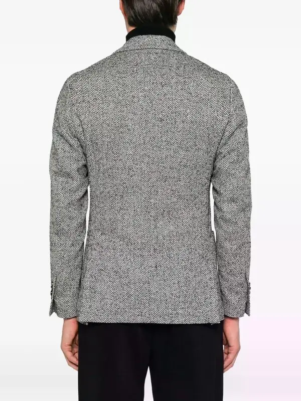 LARDINI Iconic Herringbone-pattern Blazer