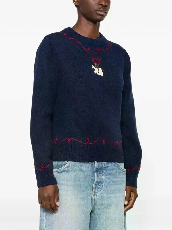 BODE Cowboy-appliqué Sweater - Blue