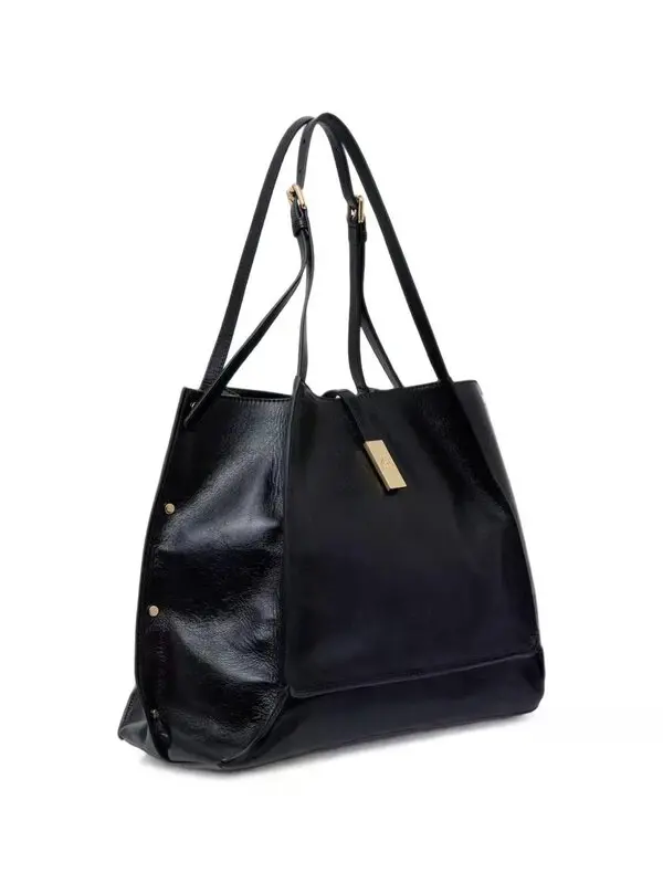 POLLINI Austin Stud-embellished Leather Shoulder Bag - Black