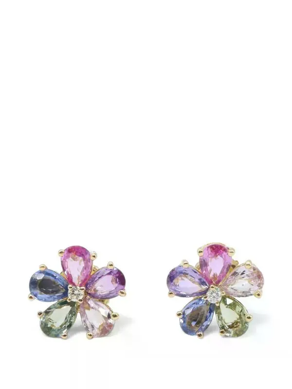 BVLGARI 2010s Flower Contrail Sapphire Earrings