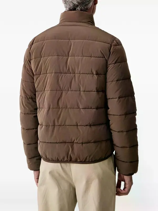 AERONAUTICA MILITARE Freece Tricolori Quilted Logo-patch Jacket - Brown