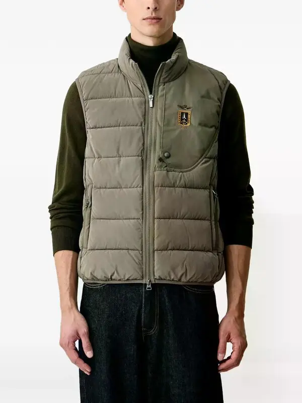 AERONAUTICA MILITARE Quilted-finish Logo-patch Gilet - Green