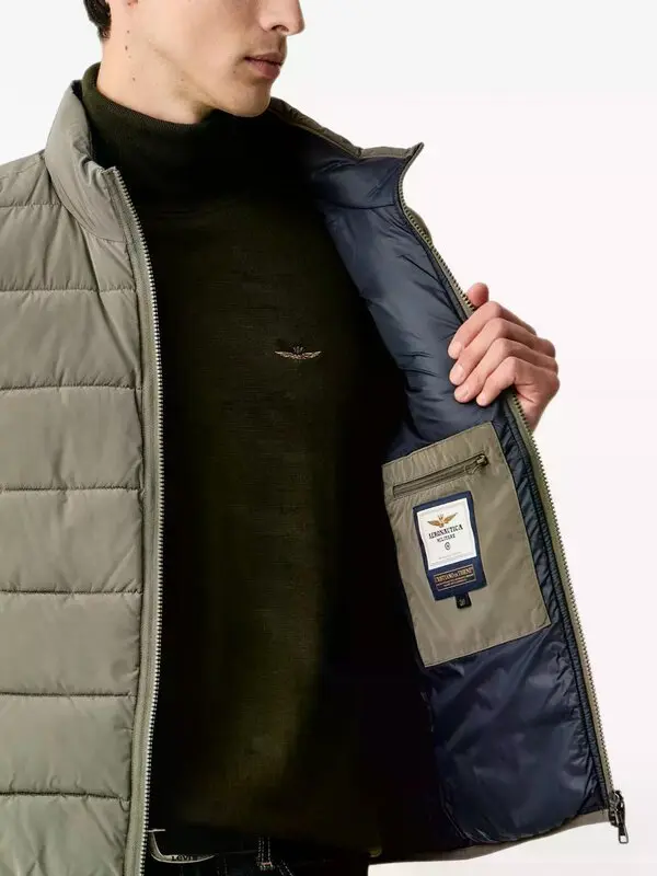 AERONAUTICA MILITARE Quilted-finish Logo-patch Gilet