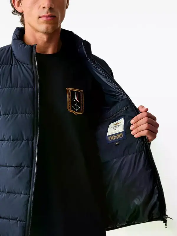 AERONAUTICA MILITARE Quilted Embroidered Jacket - Blue