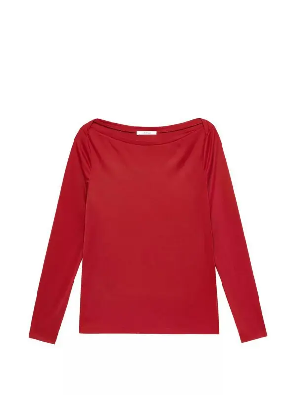 Malìparmi Plane Poly Long-sleeve Boat-neck T-shirt - Red