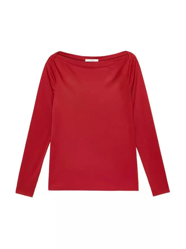 Malìparmi Plane Poly Long-sleeve Boat-neck T-shirt - Red