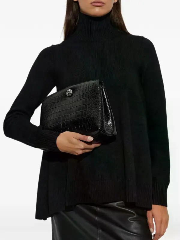 LIFFNER Pushlock Croc-effect Clutch Bag